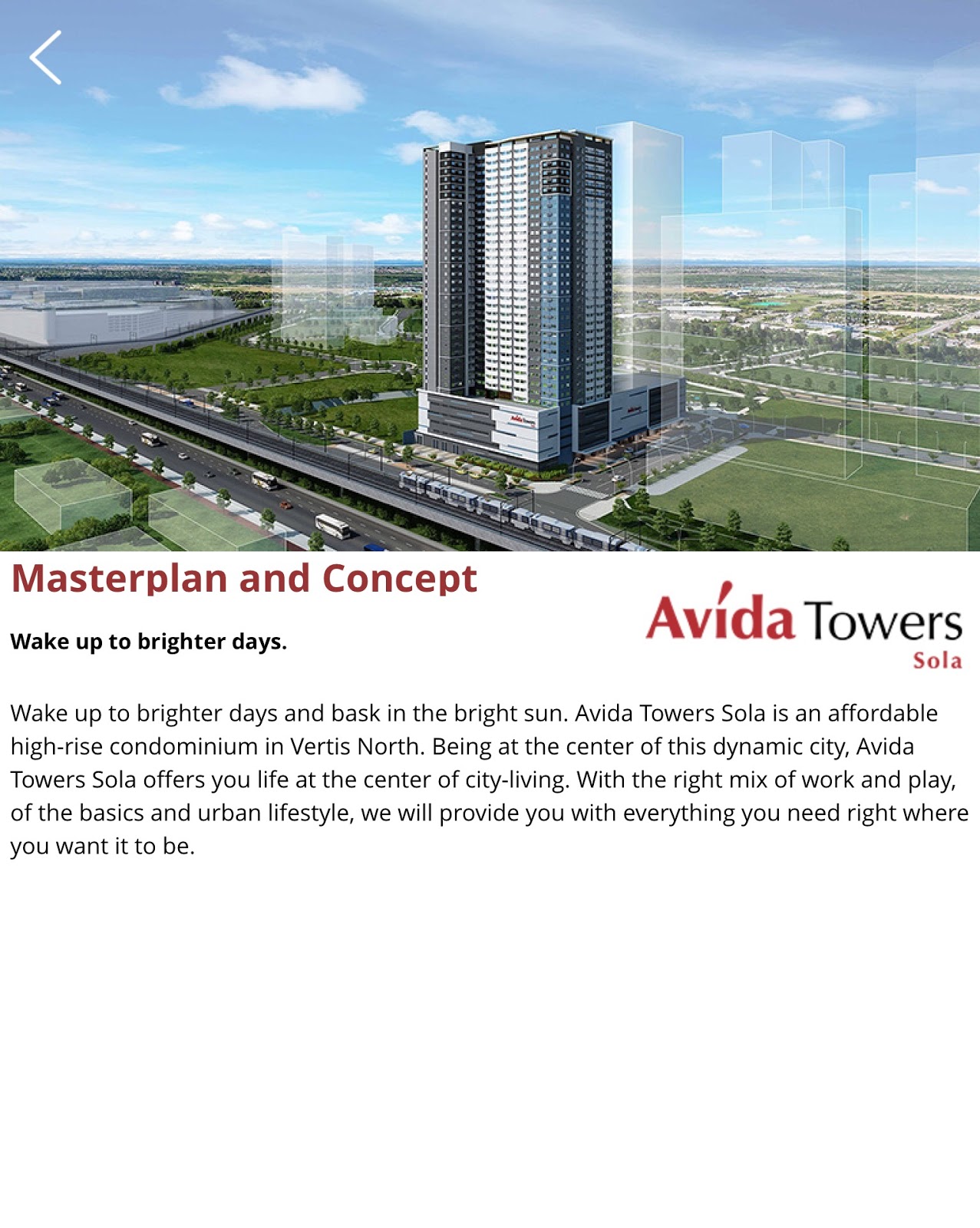AVIDA TOWERS SOLA: AVIDA TOWERS SOLA IN VERTIS NORTH QUEZON CITY