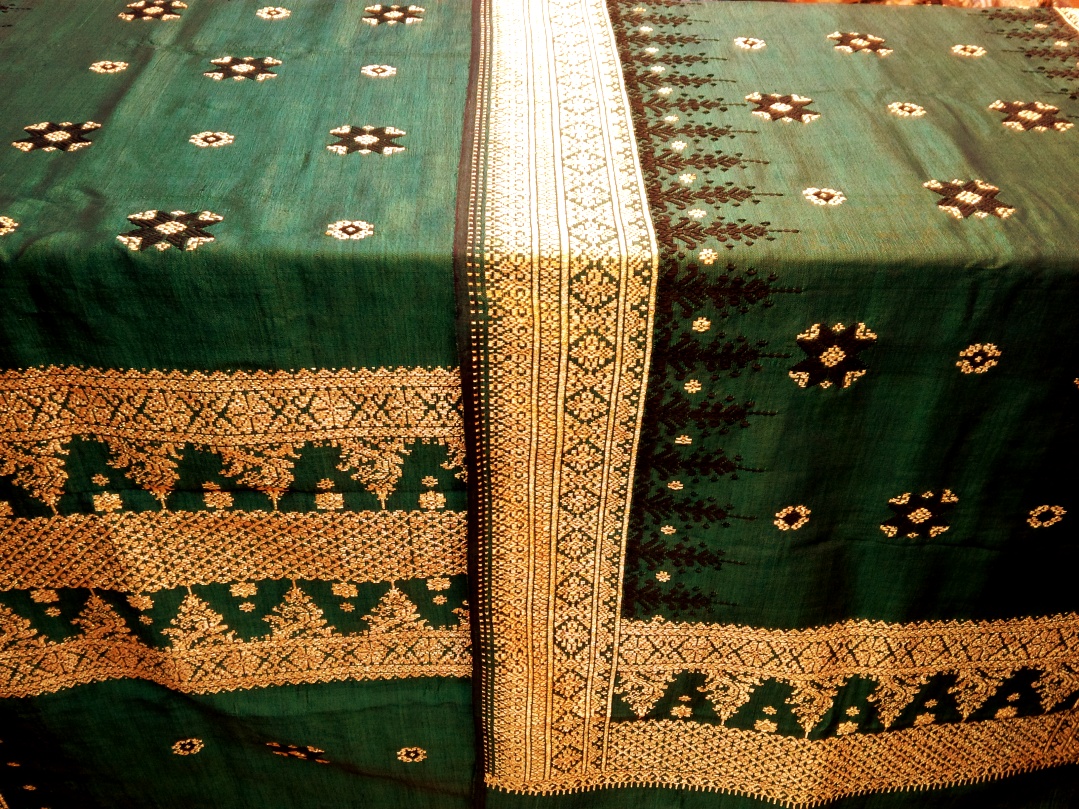 Songket Palembang Cek Na: Jual songket palembang motif cantik manis hijau