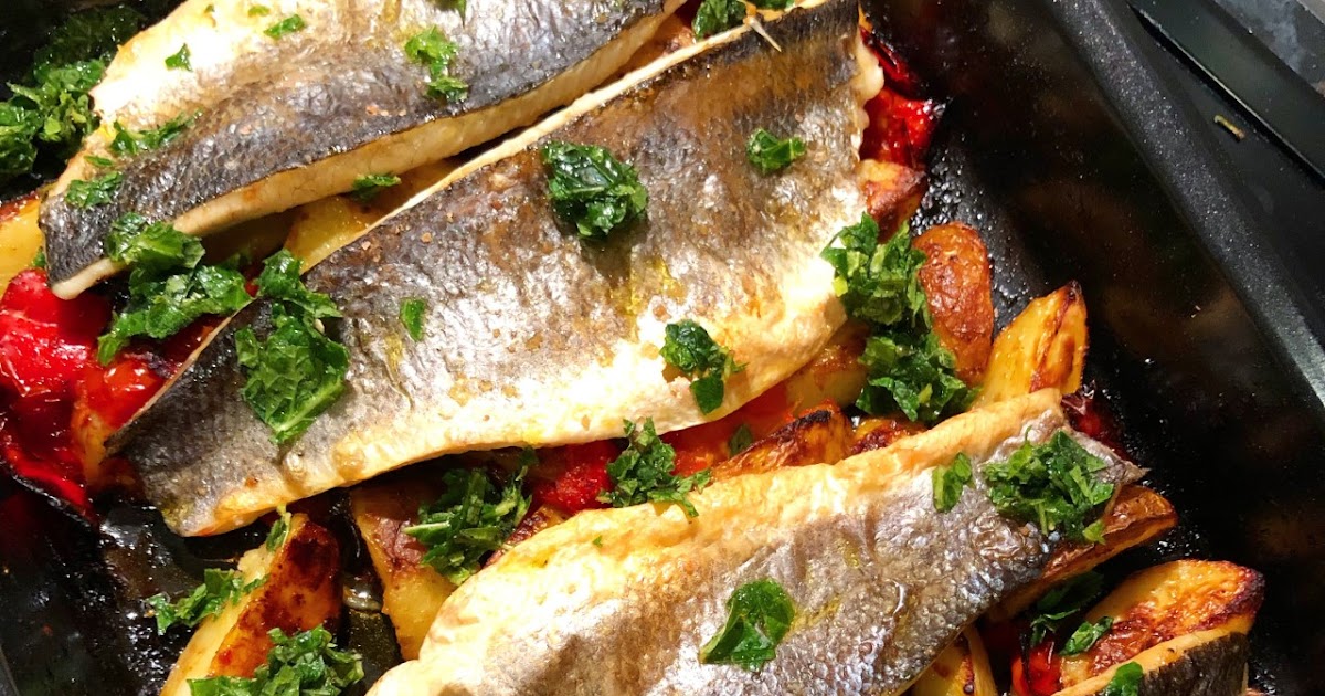 Harissa Sea Bass Tray Bake