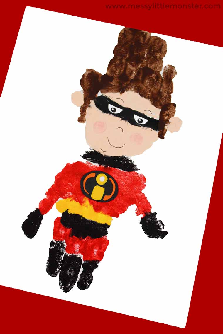 Superhero handprint Craft - The Incredibles 2 superhero activity ...