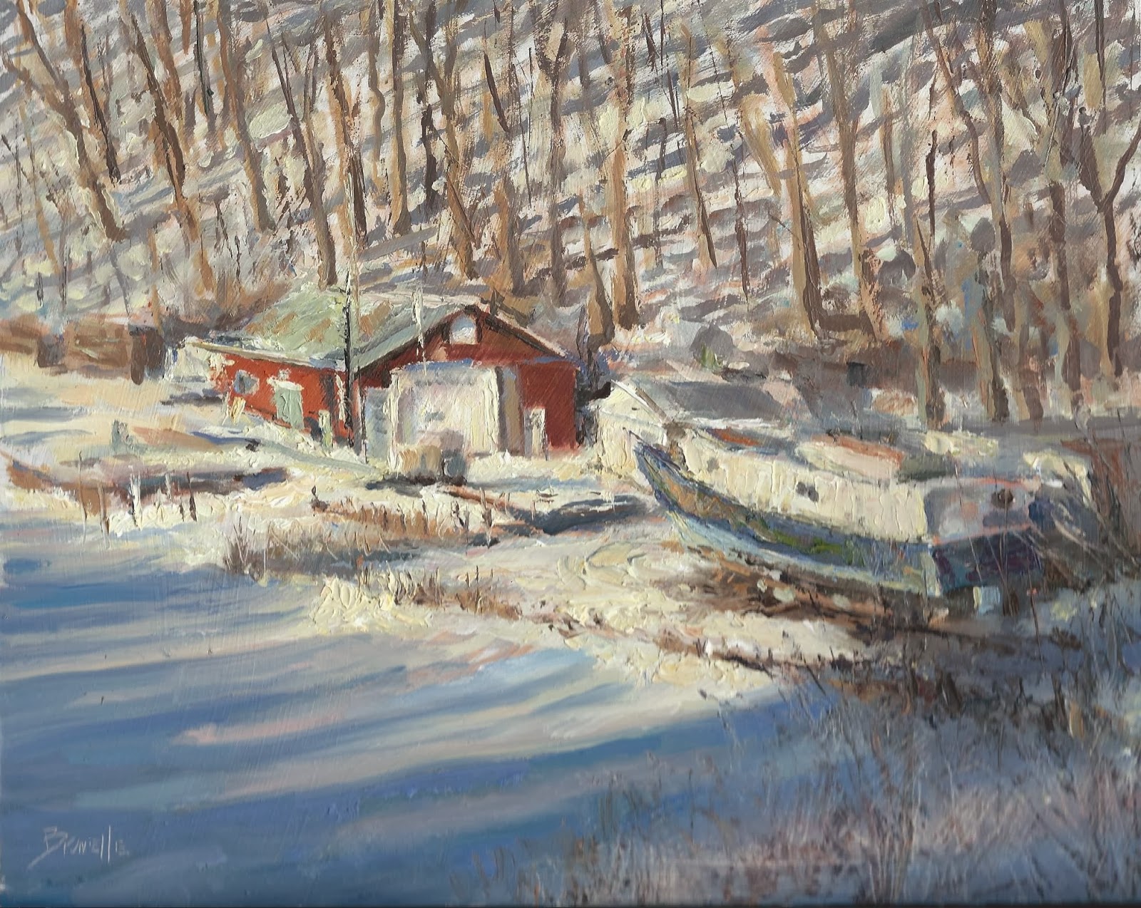 New oil painting. 8x10 in. sketch of the view from the bridge in Pt ...