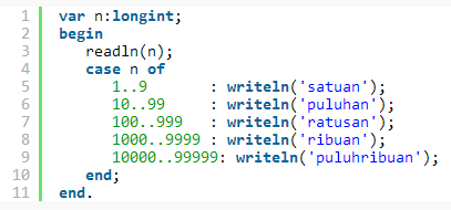 Belajar Pemrograman Pascal: Case
