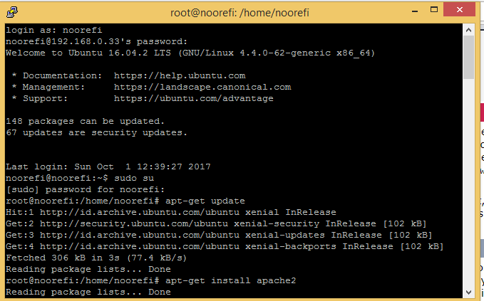 CARA INSTALL SSH UBUNTU DI VIRTUALBOX DENGAN MENGGUNAKAN PUTTY - artikel komunikasi data