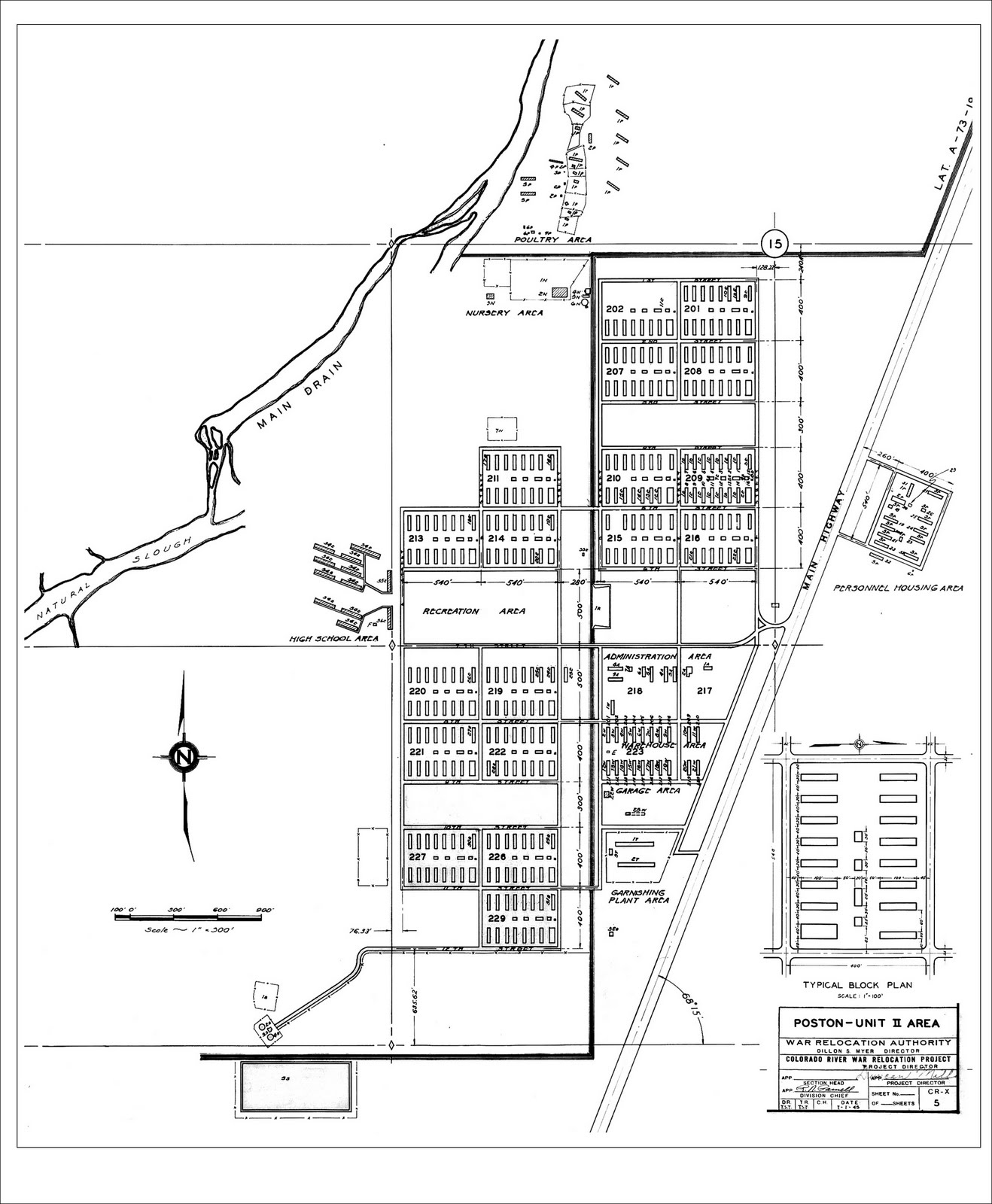 POSTON CONCENTRATION CAMP BLOCK MAPS: CAMP 2 LAYOUT