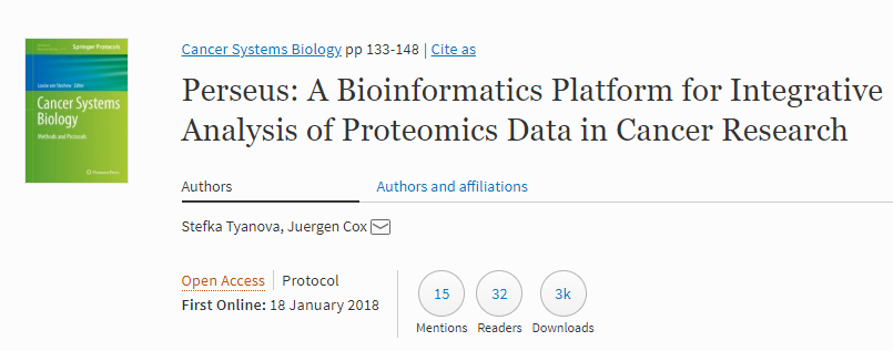 News in Proteomics Research: Perseus as a multi-omics platform for ...