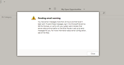 Get Rid off Pending Email Warning - Microsoft Dynamics CRM