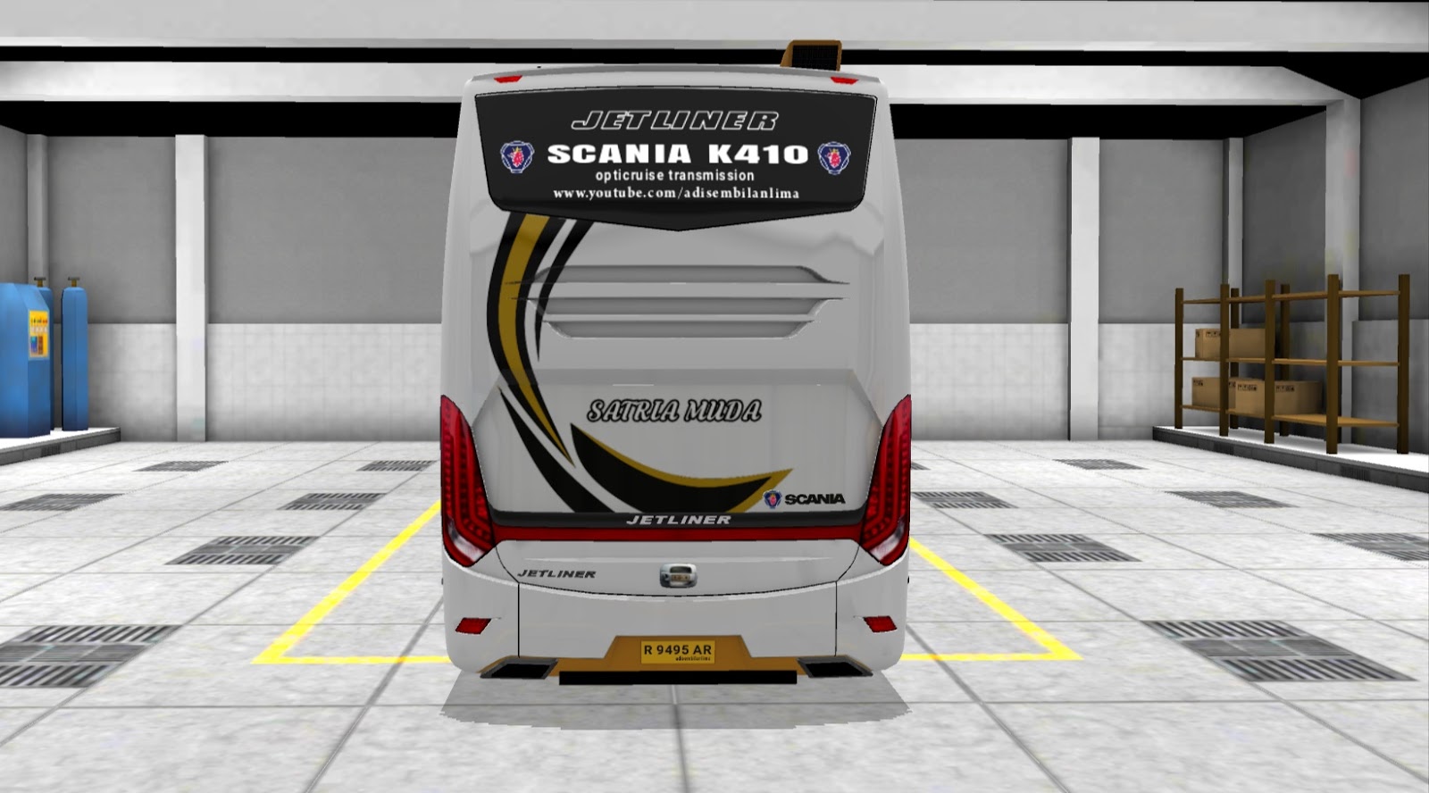 Livery Satria Muda Mod JETLINER SCANIA K410 BUSSID - MASADI.ID