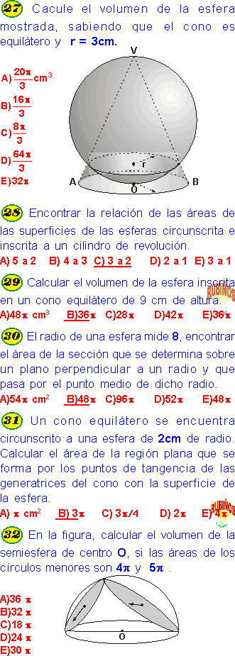 ESFERA EJERCICIOS RESUELTOS DE GEOMETRÍA DEL ESPACIO PDF