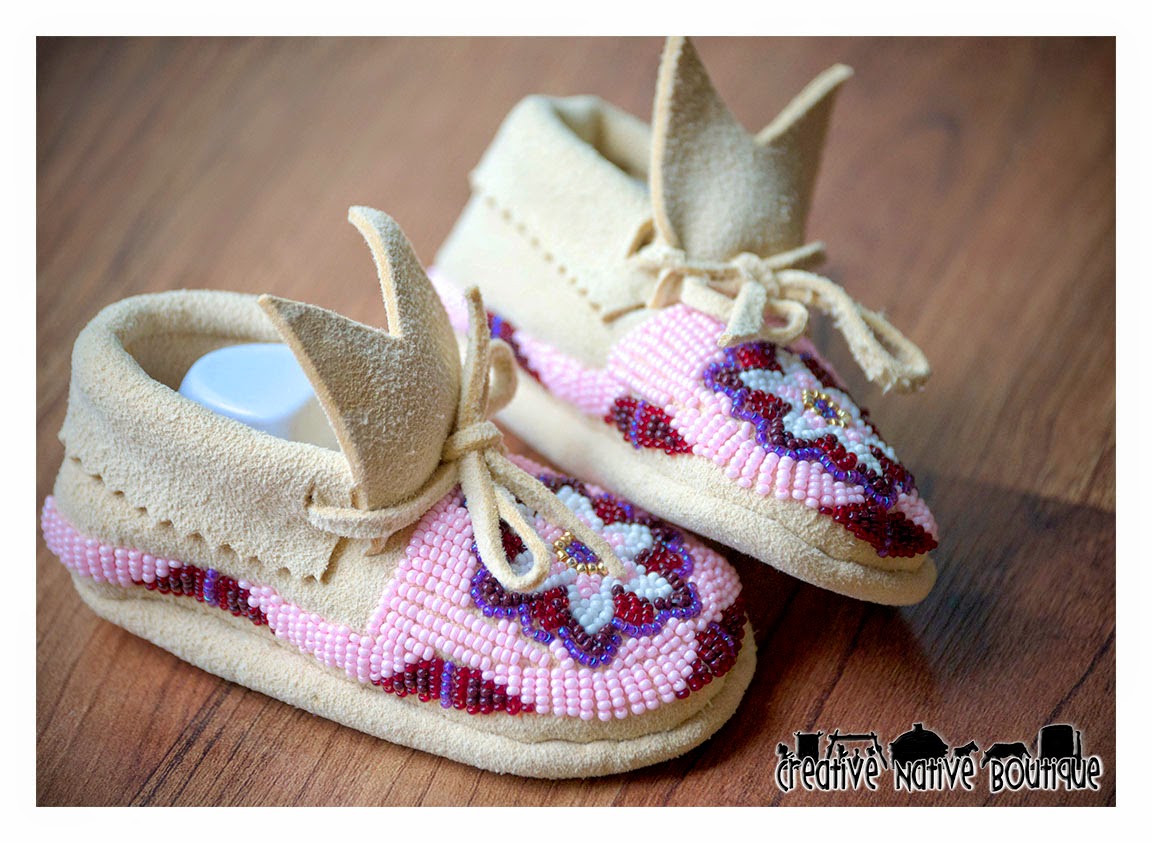 Creative Native Boutique: Fully Beaded Baby Moccasins size 2