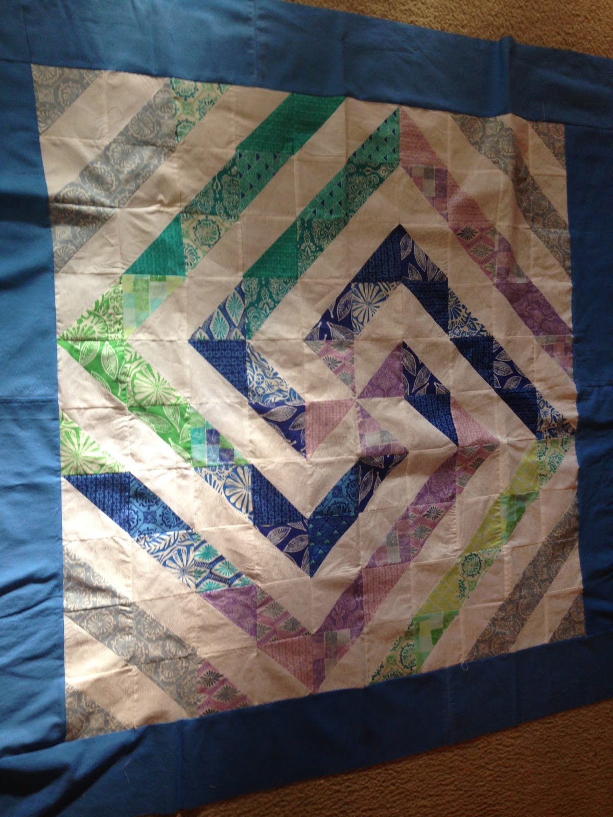 Carol's World of Quilts and other Crafts: Rainbow Swirl Quilt top ...