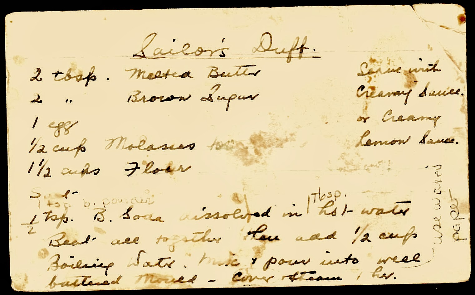 Filiopietism Prism: Family Recipe Friday (March 7, 2014) -- Sailor's ...