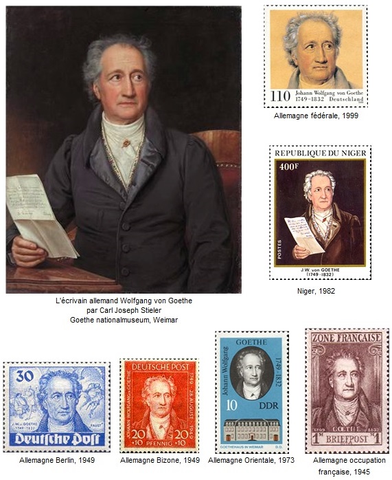Napoléon Art et Philatélie: Goethe, Johann Wolfgang von (1749-1832)
