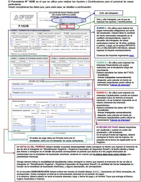 Arielcontable: Trabajadores de Casas Particulares. Formulario 102/B ...