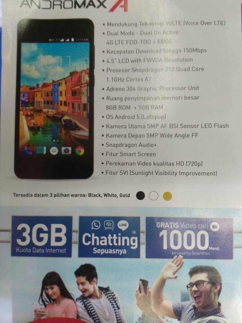 Spesifikasi Andromax A 4G LTE FDD & TDD | Sedikit Jalan