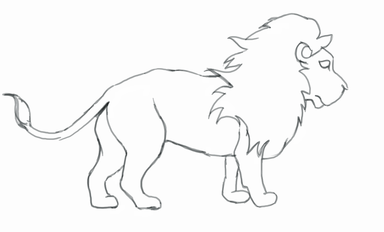 lion drawing for children