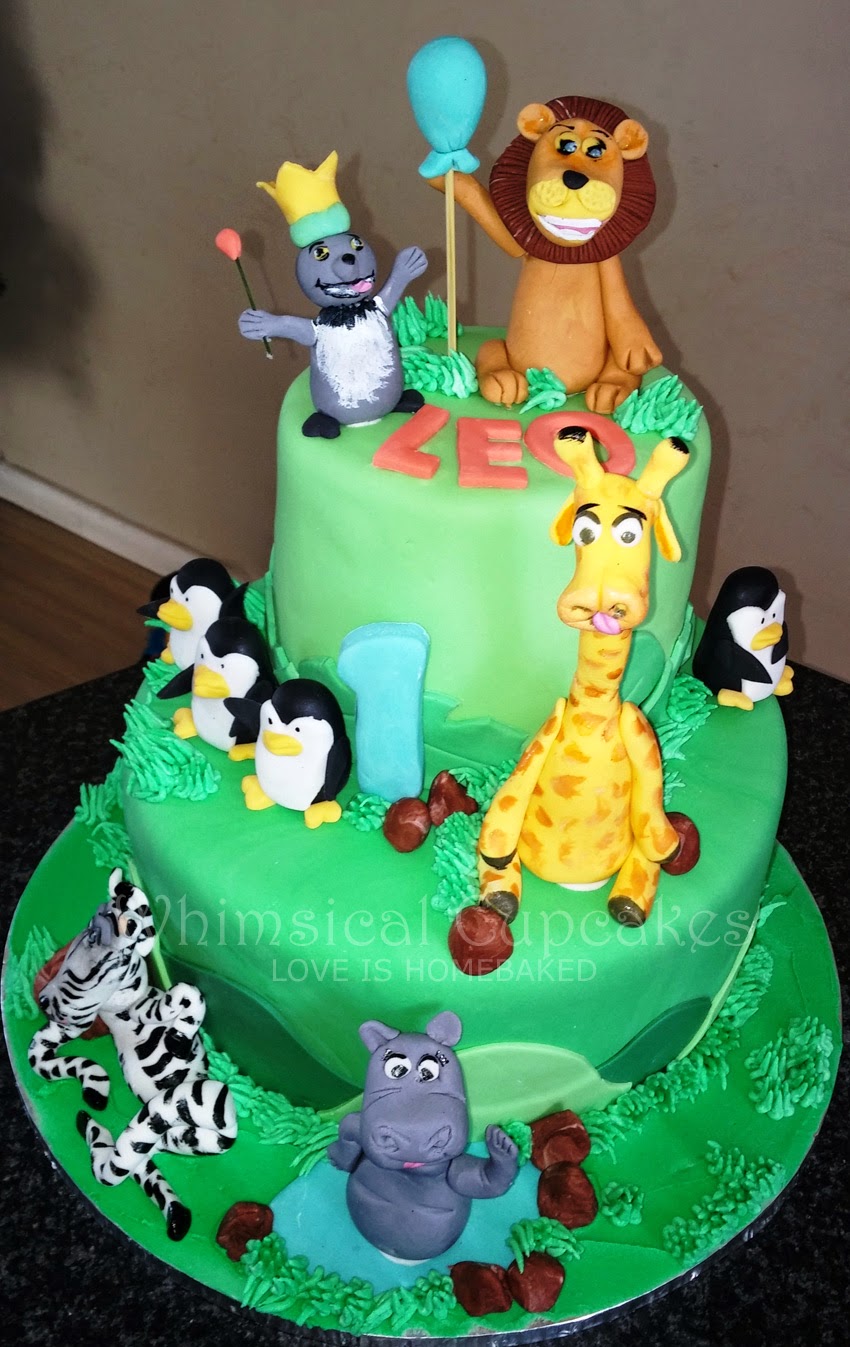 #WHIMSICAL MADAGASCAR THEMED CAKE
