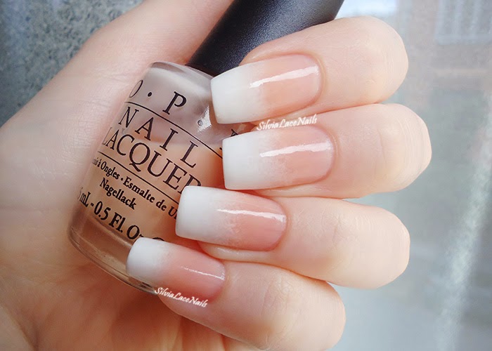 Silvia Lace Nails: Classic white french gradient nail art
