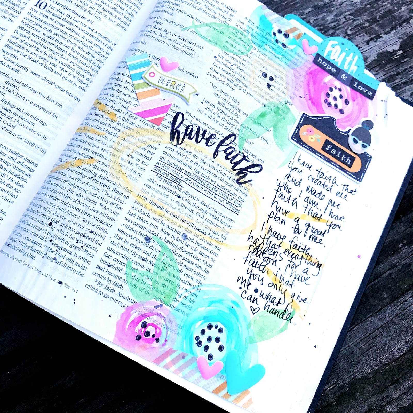 Shimmerz Paints: "Have Faith" Bible Journal Entry | Nicole Kerr