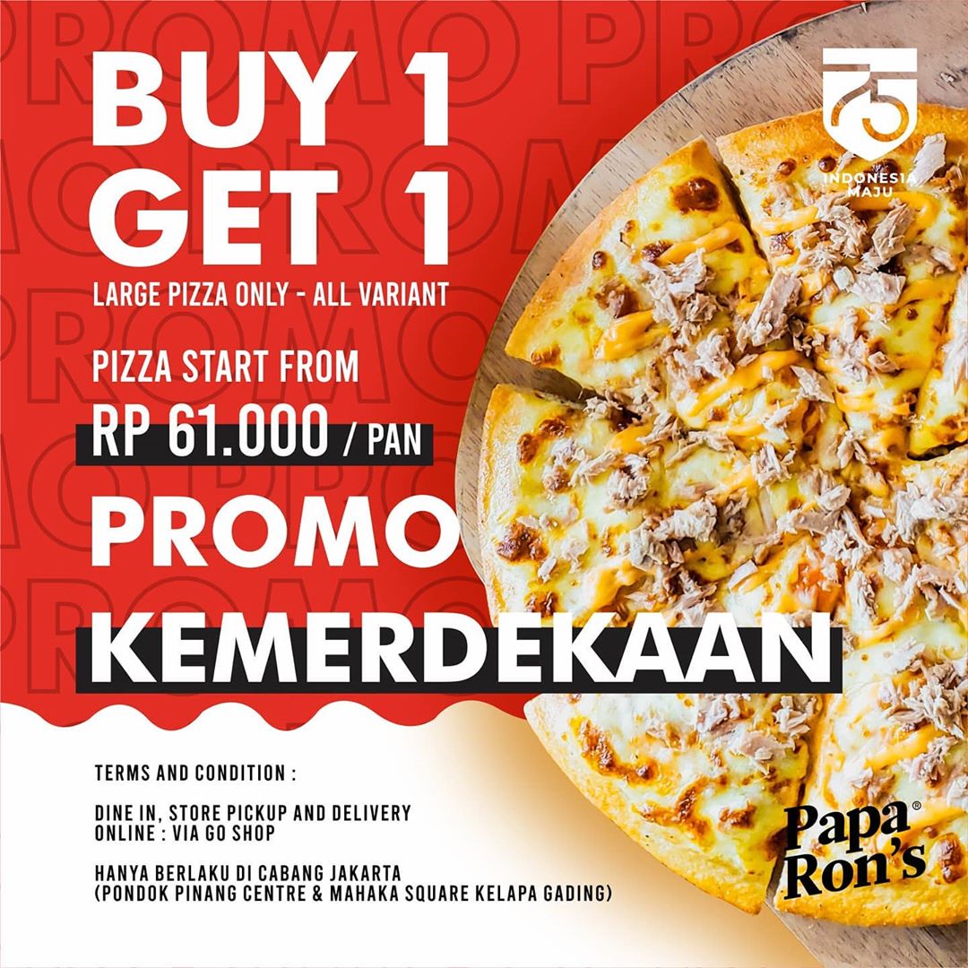 Promo PAPA RON'S Terbaru Buy 1 Get 1 Free