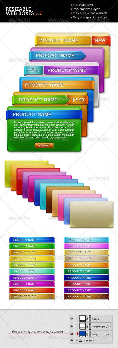 Stilo Create: Web boxes Featured Boxes 6 set