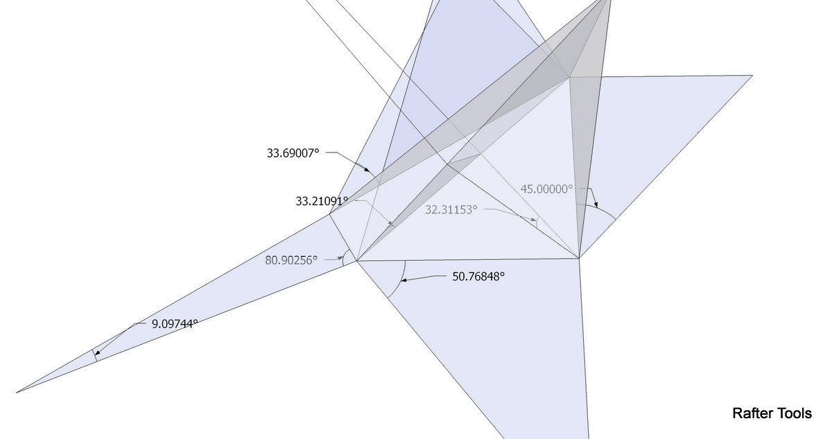 Roof Framing Geometry: Irregular Hip Roof Valley Rafter Framing