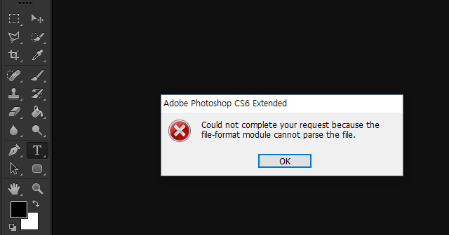 L.Stories: 포토샵에서 "could not complete your request because the file-format module cannot parse ...