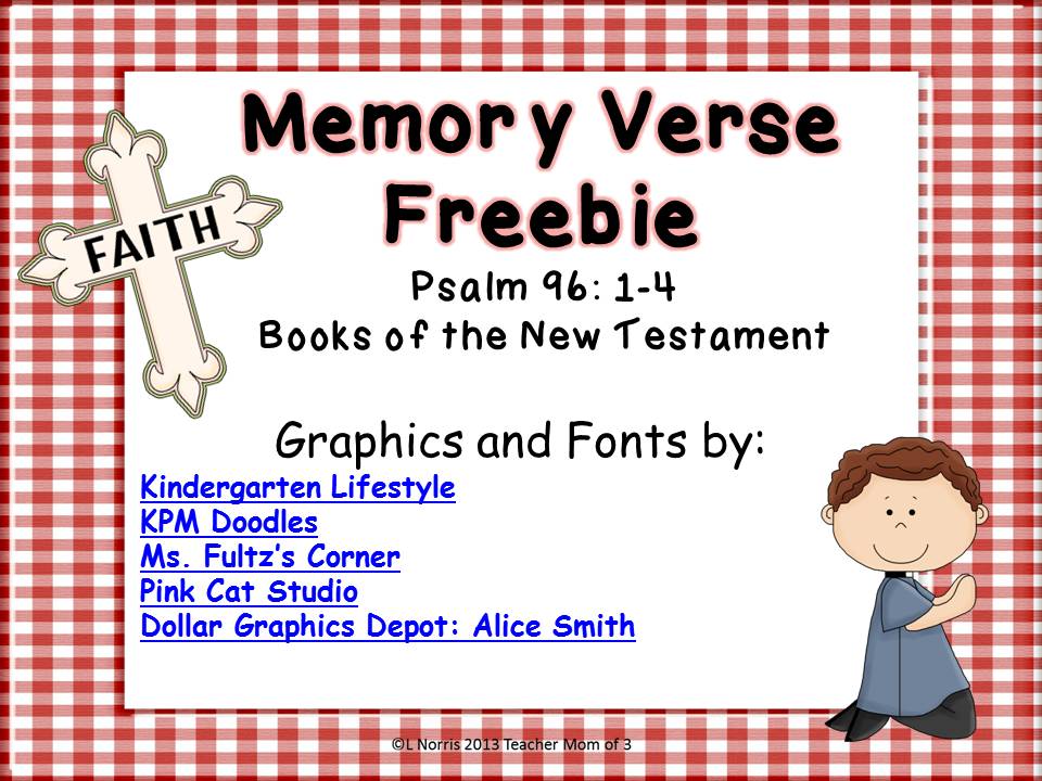 Faith Filled Freebies: Memory Verse Work