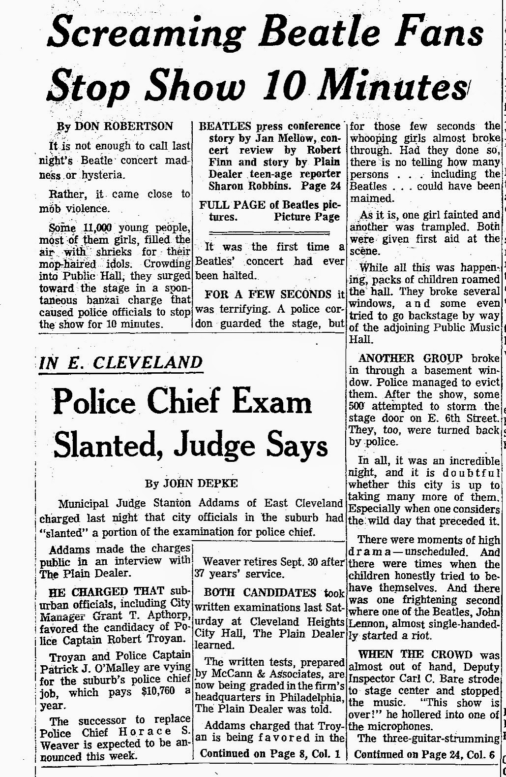 Frank's Place: Beatles in Cleveland 1964