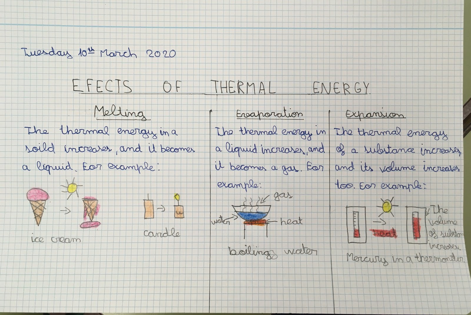 5th Grade - Andrés Segovia: SCIENCE: UNIT 5 🔥 EFFECTS OF THERMAL ENERGY 🔥