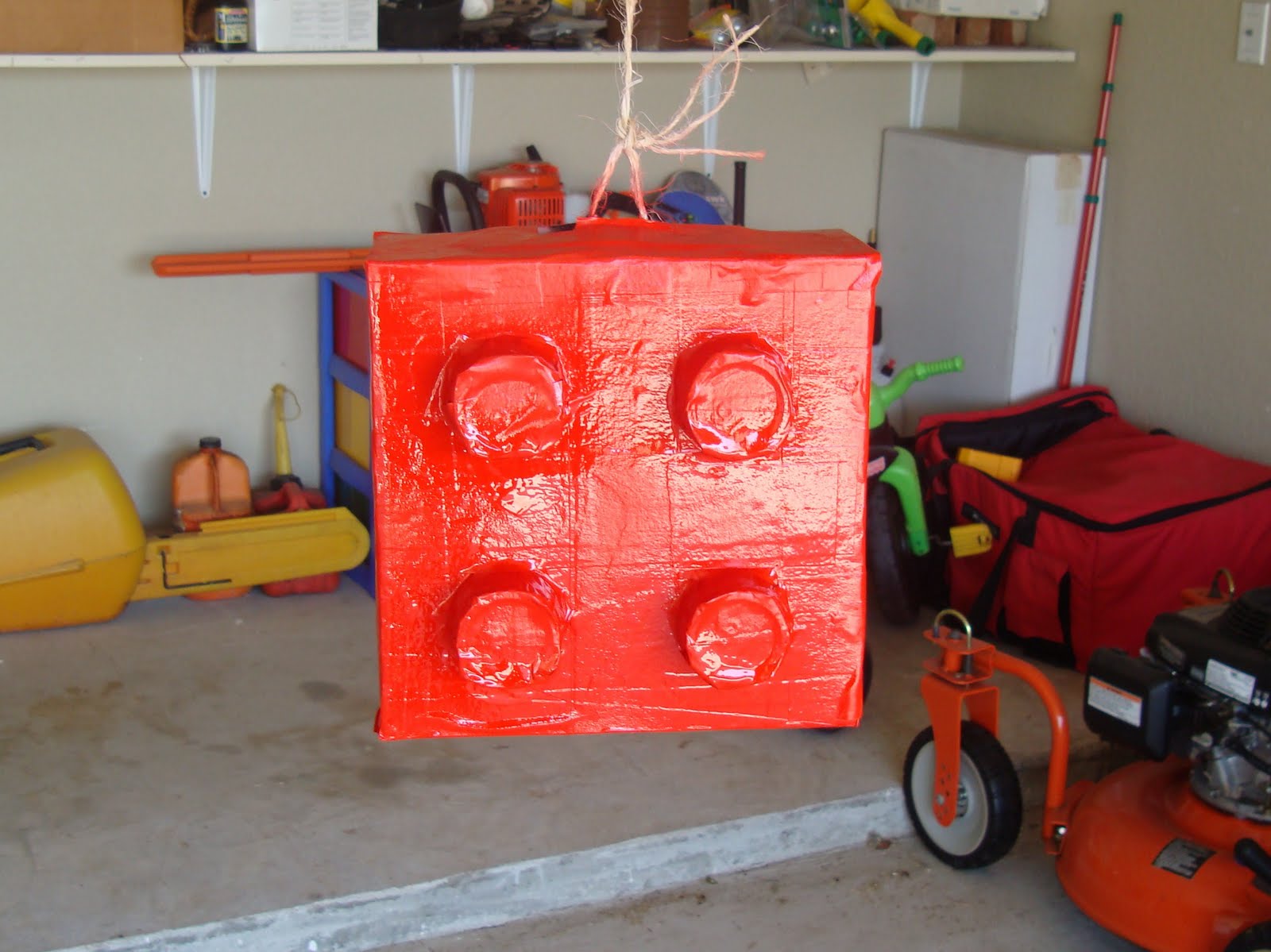 I saw that going differently in my mind...: How to make a Lego Pinata