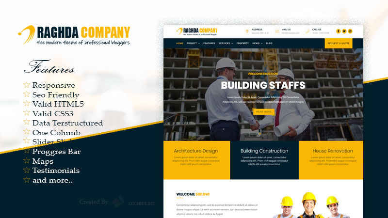Raghda Company Profile Responsive Blogger Template - Goomsite.Net