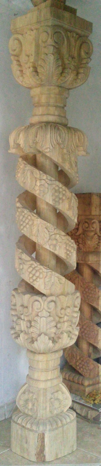 Columnas de Madera Tallada: Columnas de Madera Tallada a Mano y Muebles ...