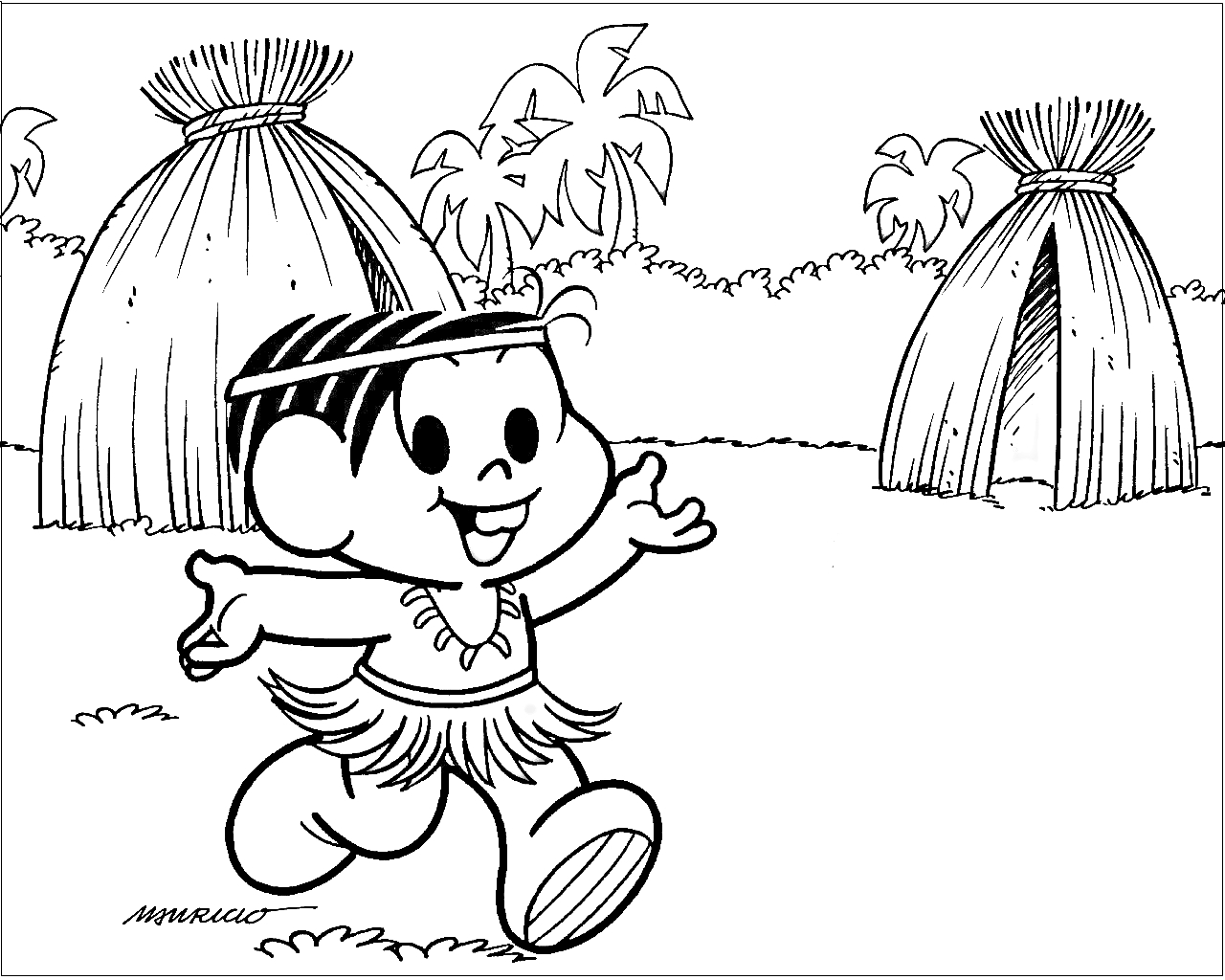 CANTINHO DA MAMI: DESENHOS PARA COLORIR - DIA DO INDIO - TURMA DA MÔNICA