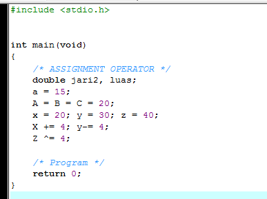 Belajar Apa Aja: Bahasa C - Operator Assignment