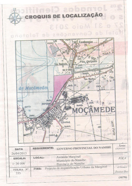 Geologia : Croquis de Localização da Região do Namibe