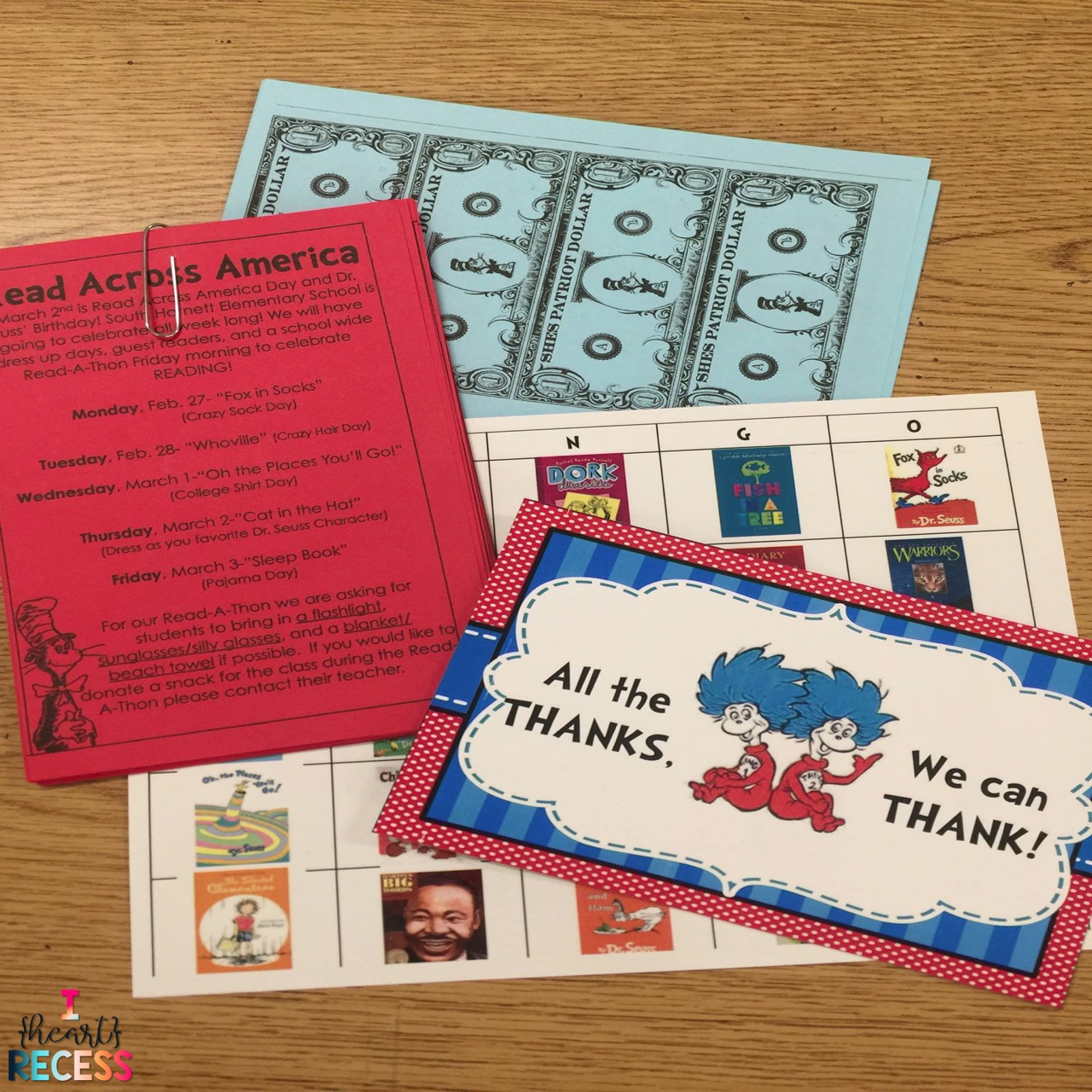 Read Across America Week - I {heart} Recess