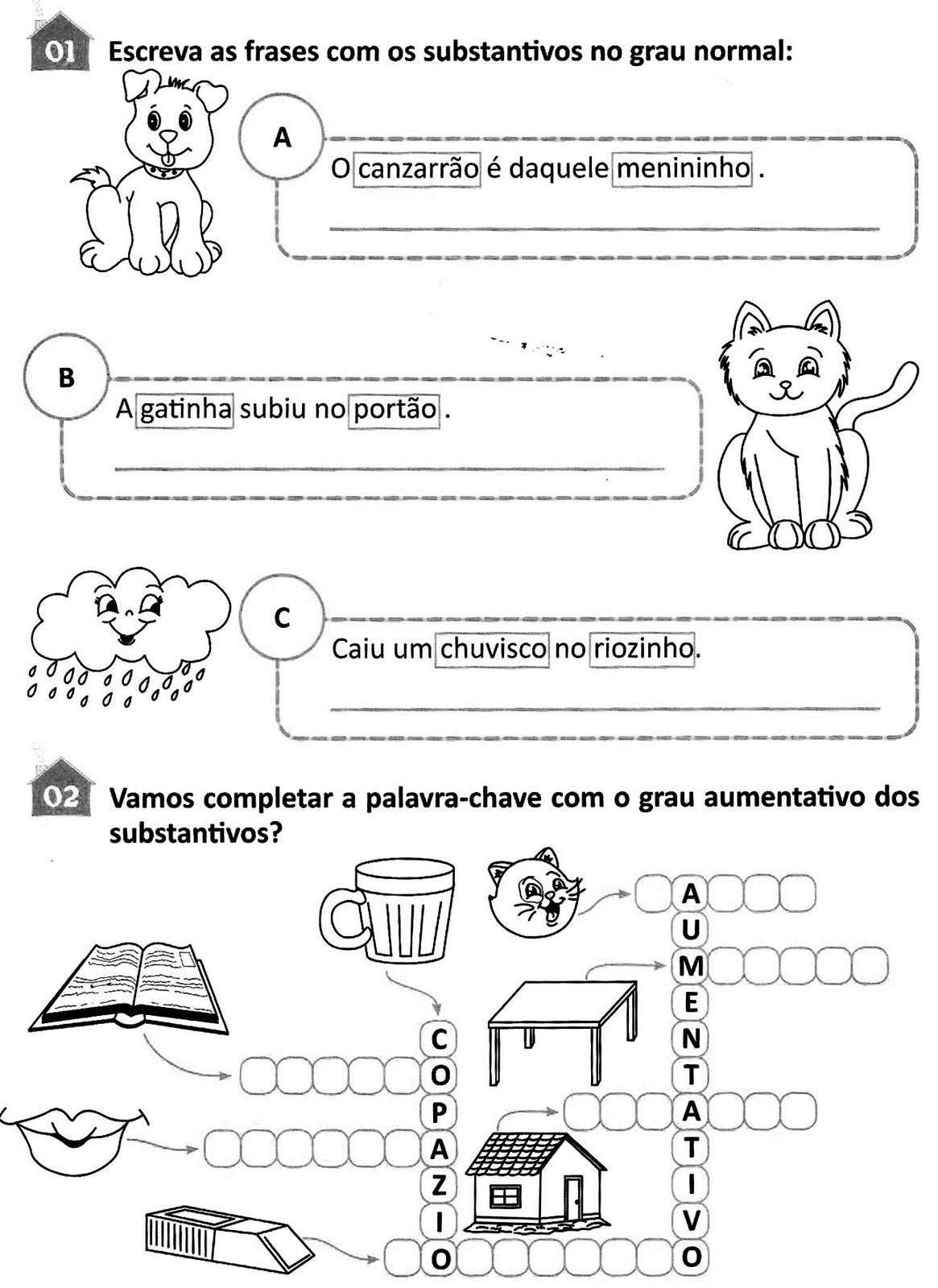 Aprendendo com a Tia Debora: Plano de aula: Grau dos substantivos ...