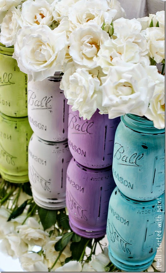 Allred Design Blog: Inspired by Pinterest: Painted Mason Jars