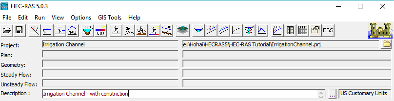 Hec ras tutorial example project - volever