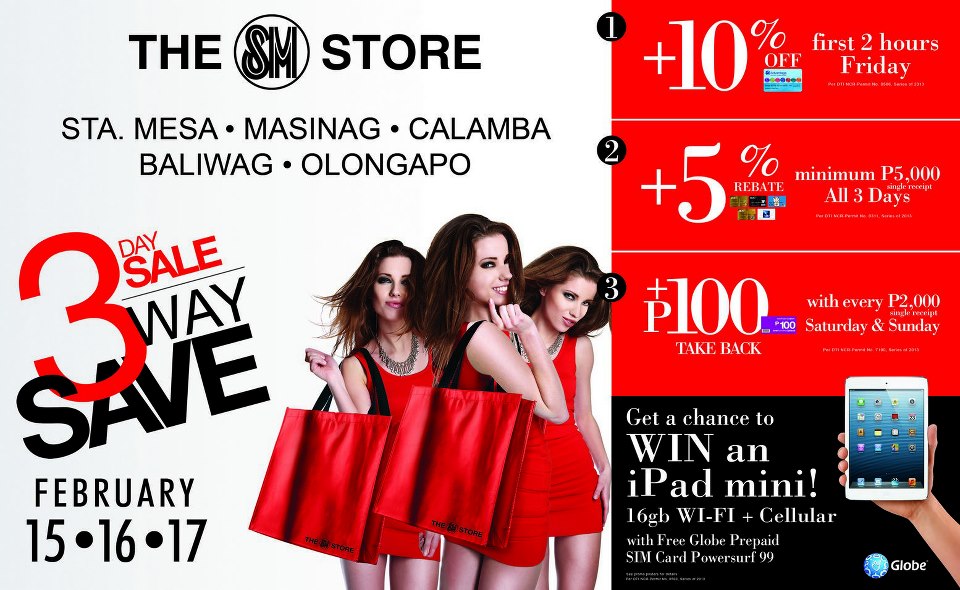 Manila Shopper: SM Malls 3-day SALE: Feb 15-17 2013