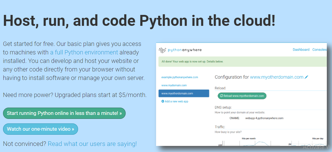 Software Development Practice II : Cloud : Pythonanywhere !! Host, run, and code Python in the cloud