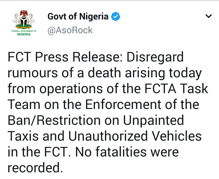 Federal Government says there were no deaths in yesterday's clash ...