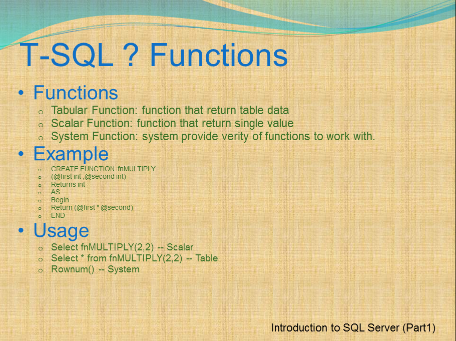 Sql Server knowledge sharing blog: Presentation -- Introduction to ...