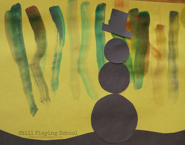 Snowmen at Night Art for Kids | Still Playing School