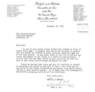 West Valley Browns Backers: The Greatest Letter Ever Printed on a NFL ...