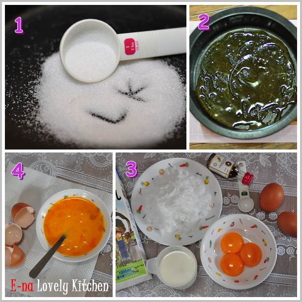 E-NA LOVELY KITCHEN ^_^: Kek Puding Karamel Pelangi Step by Step