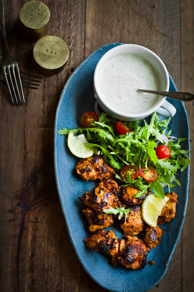 Chicken Tikka with Cherry Tomatoes, Onion and Arugula Salad | Journey ...