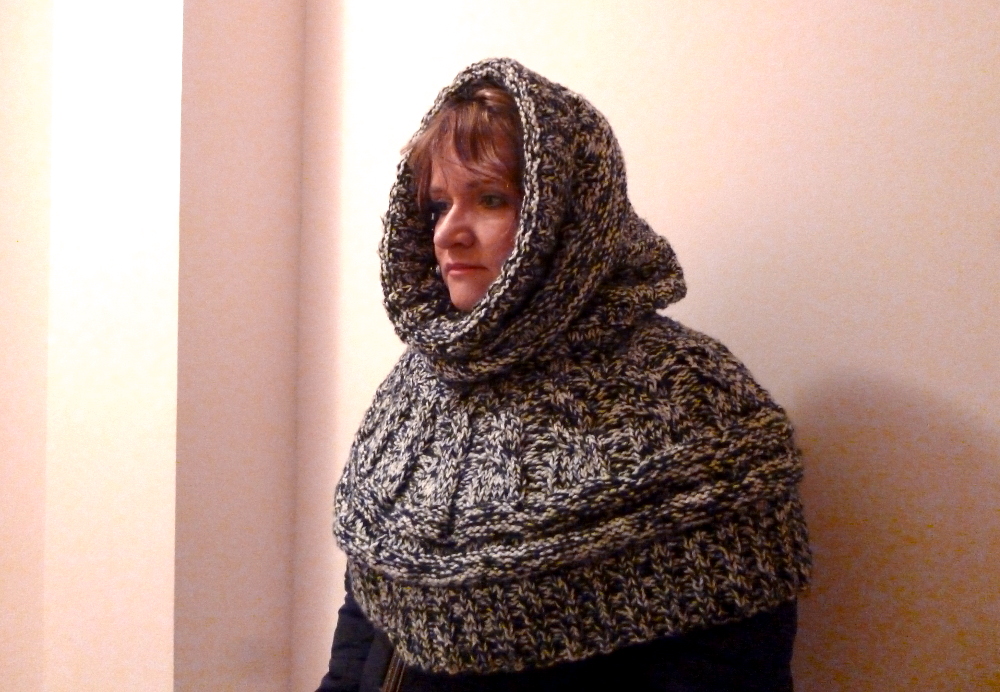 Winter melange - hooded wrap