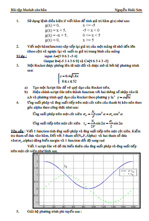 BÀI TẬP - Matlab căn bản (Nguyễn Hoài Sơn) | Cộng đồng Kỹ thuật cơ điện ...