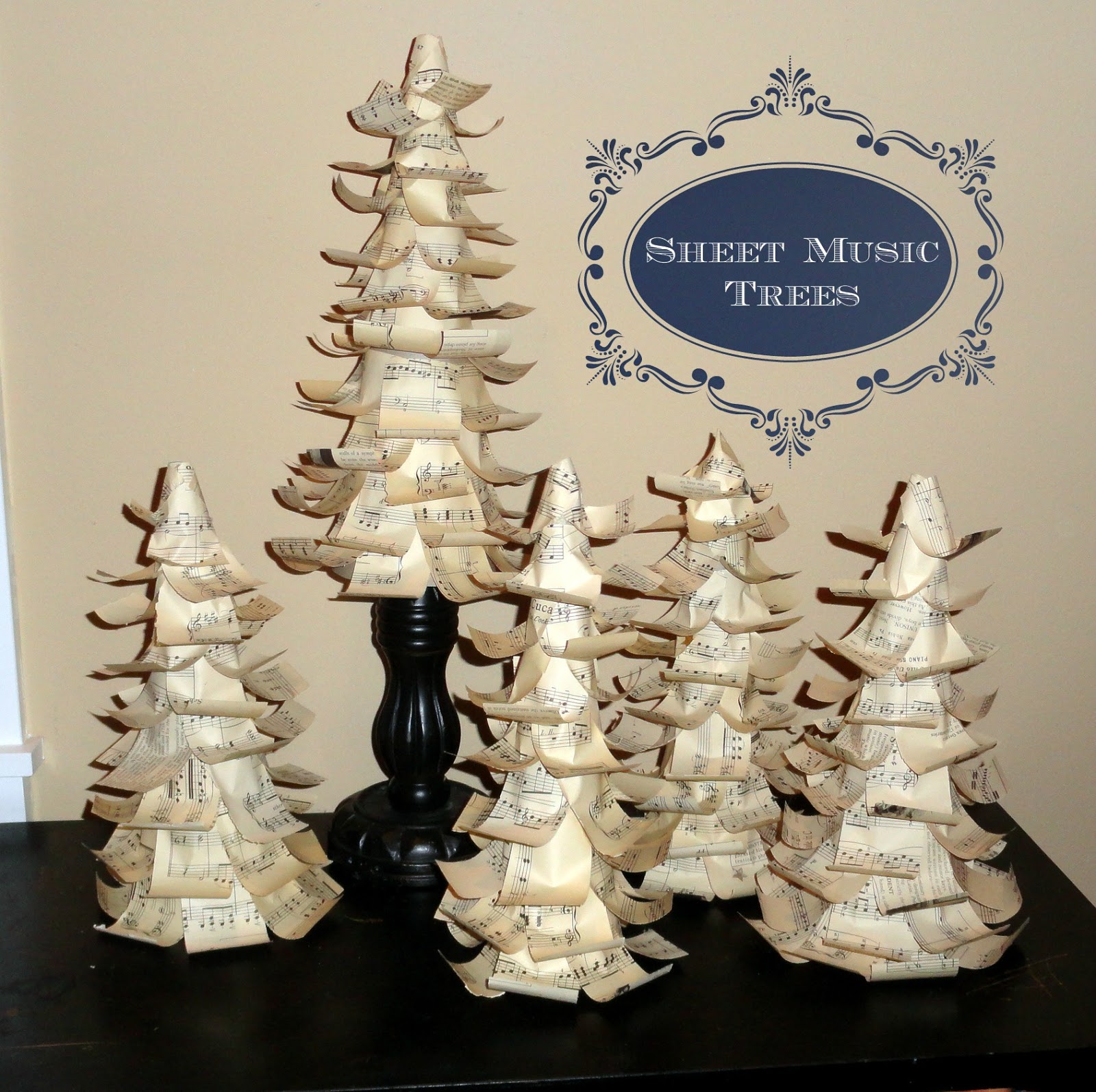 Sheet music Christmas tree tutorial {from cereal boxes!}